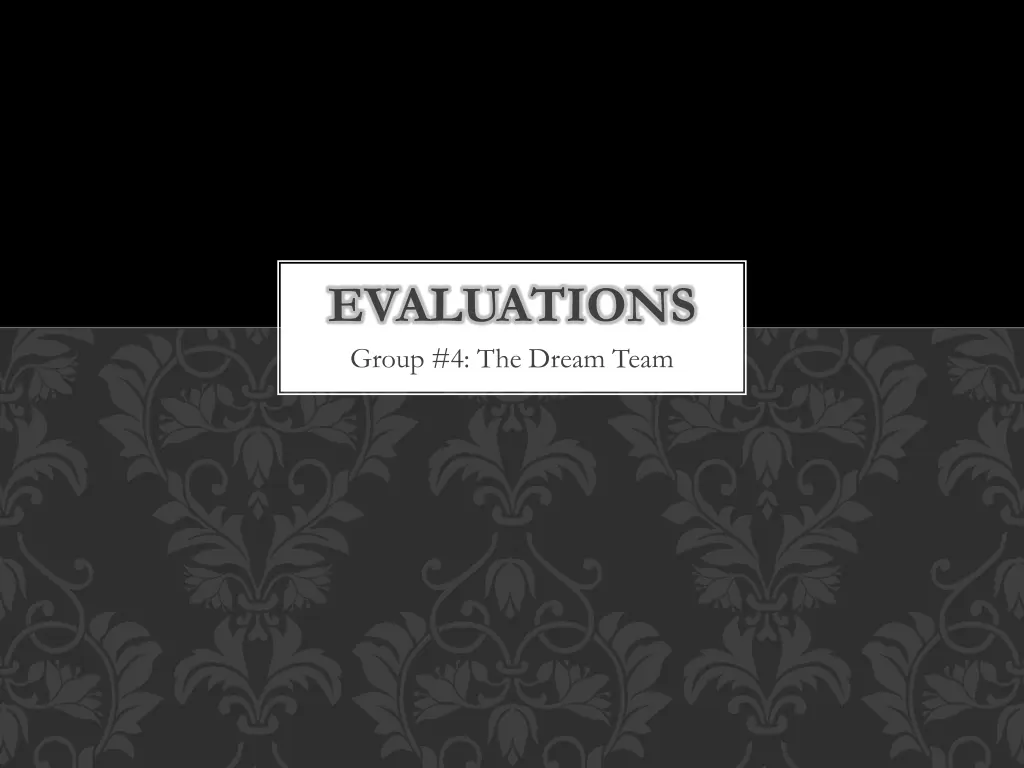 PPT - EVALUATIONS