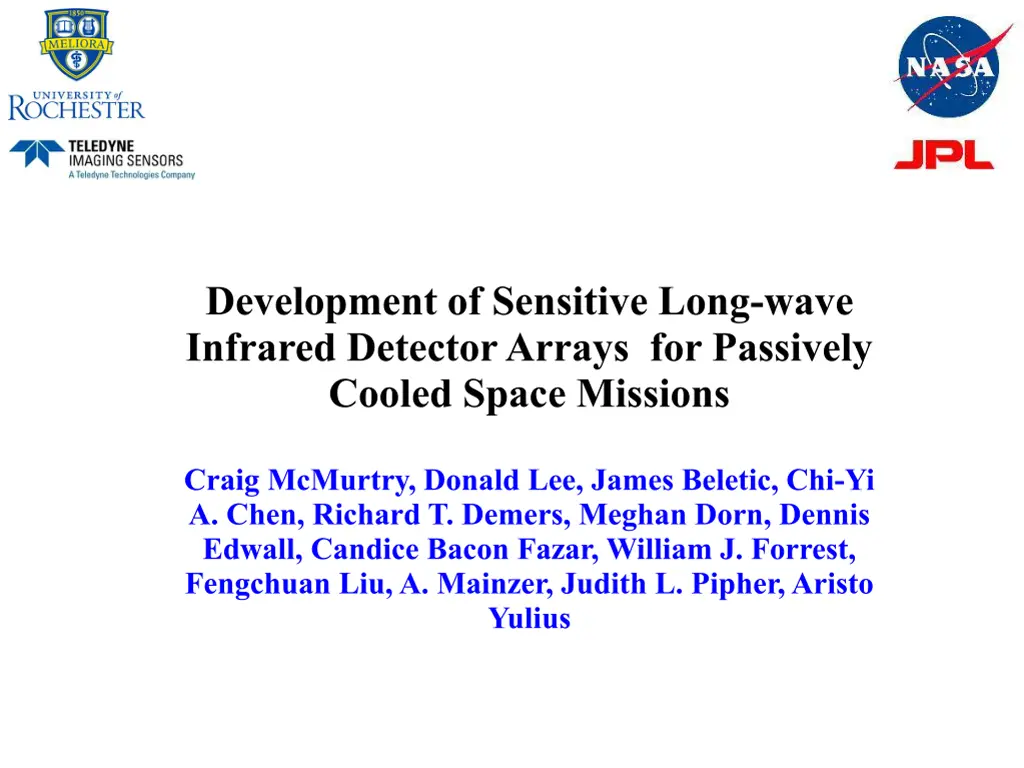 PPT - Development of Long-Wave Infrared Detector Arrays