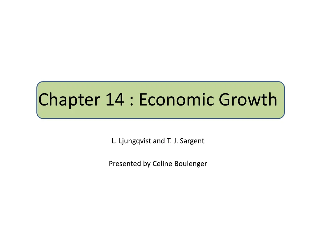 PPT - Chapter 14: Economic Growth