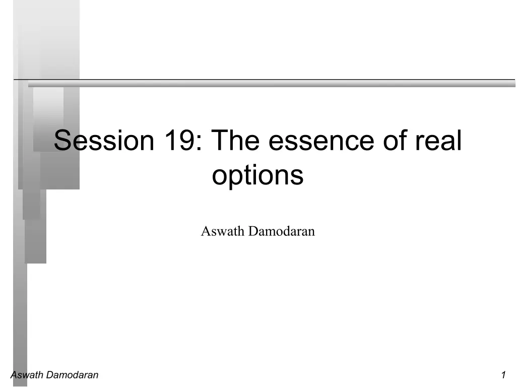 PPT - The essence of real options