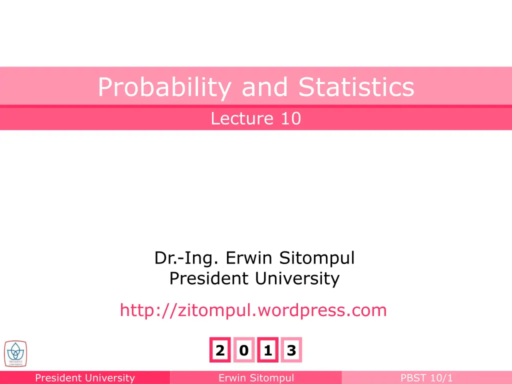 PPT - Probability and Statistics