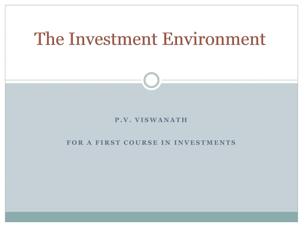PPT - The Investment Environment